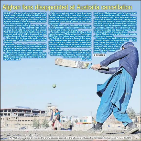 Afghan fans disappoint­ed at Australia cancellati­on - PressReader