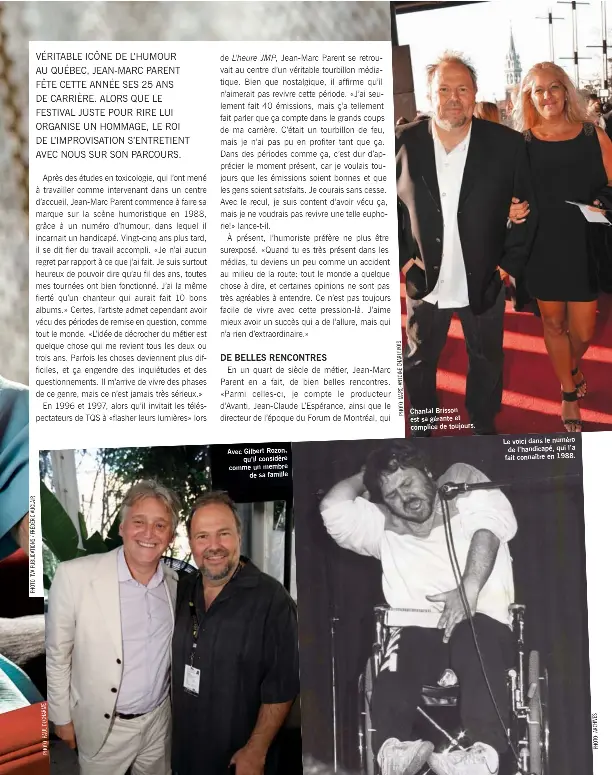 LES SOUVENIRS ET LES CONFIDENCE­S DE JEAN- MARC PARENT - PressReader