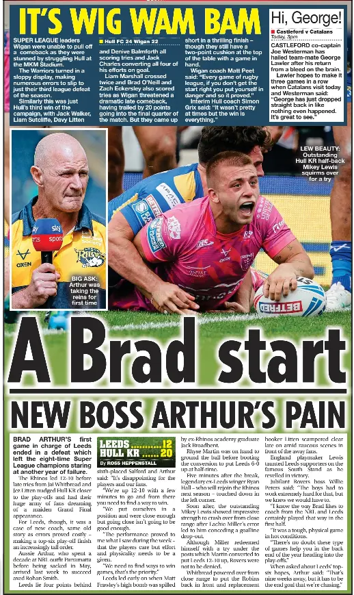 A Brad start NEW BOSS ARTHUR’S PAIN - PressReader