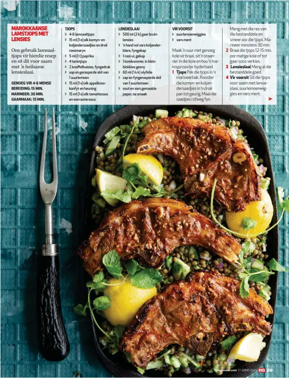 MAROKKAANS­E LAMSTJOPS MET LENSIES - PressReader