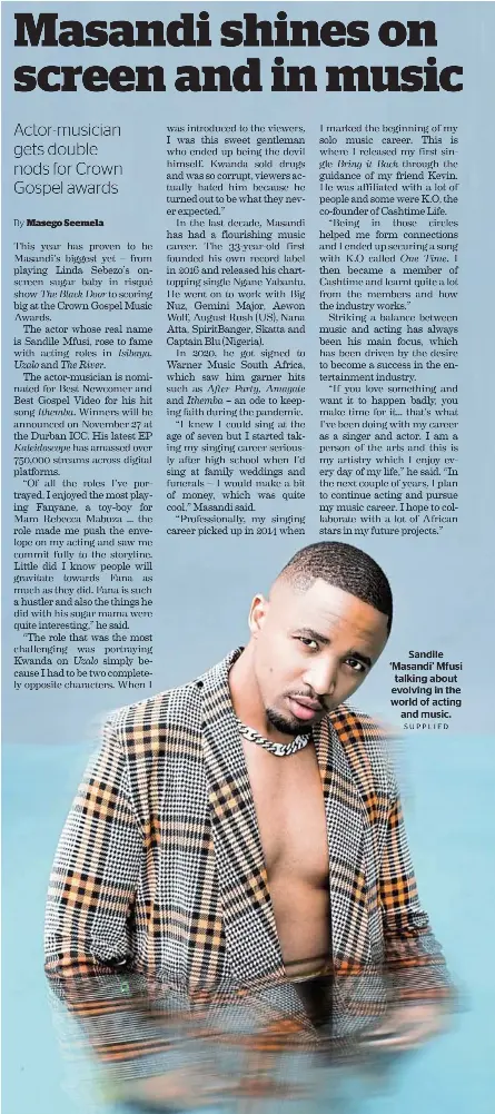 Masandi shines on screen and in music - PressReader