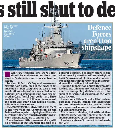 Defence Forces aren’t too shipshape - PressReader
