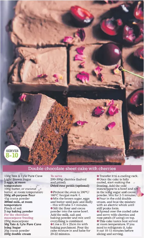 Double chocolate sheet cake with cherries - PressReader