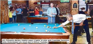 Obama shoots pool in night out in Denver - PressReader