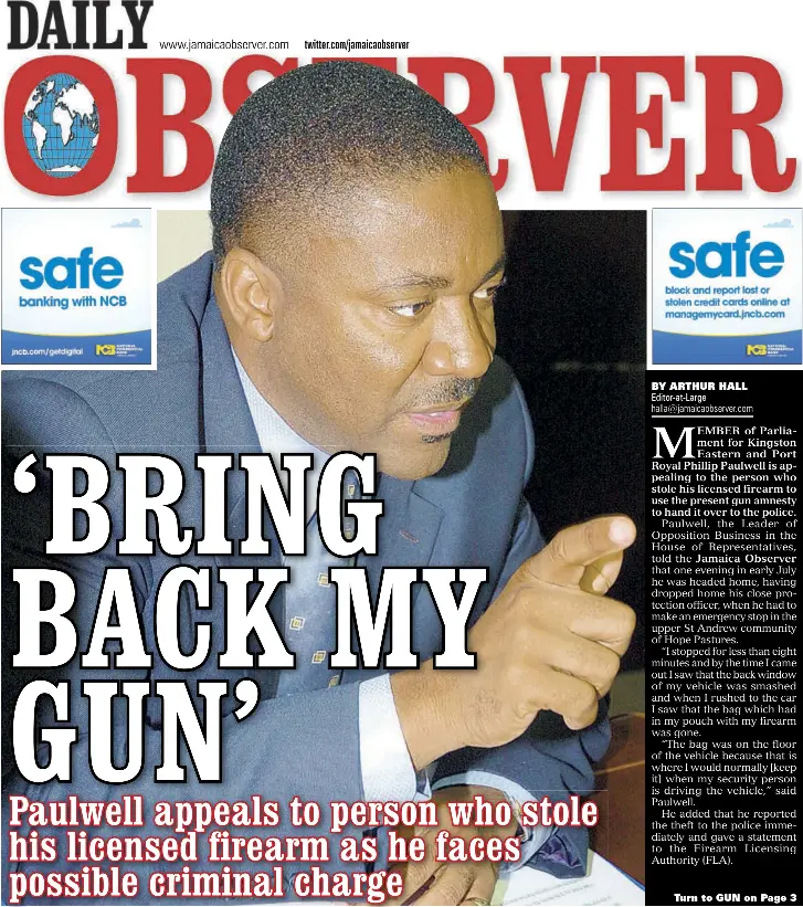 ‘BRING BACK MY GUN’ - PressReader