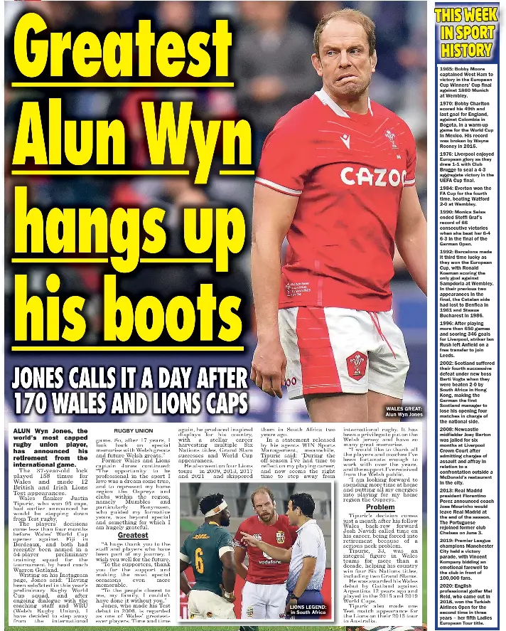 Greatest Alun Wyn hangs up his boots - PressReader