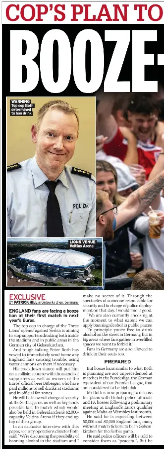 COP’S PLAN TO BOOZE BAN BEER IN FIRST EUROS MATCH - PressReader