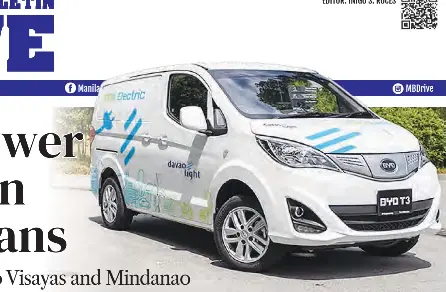 BYD ETP3’S deploying to Visayas and Mindanao Aboitizpow­er goes green with EV vans - PressReader