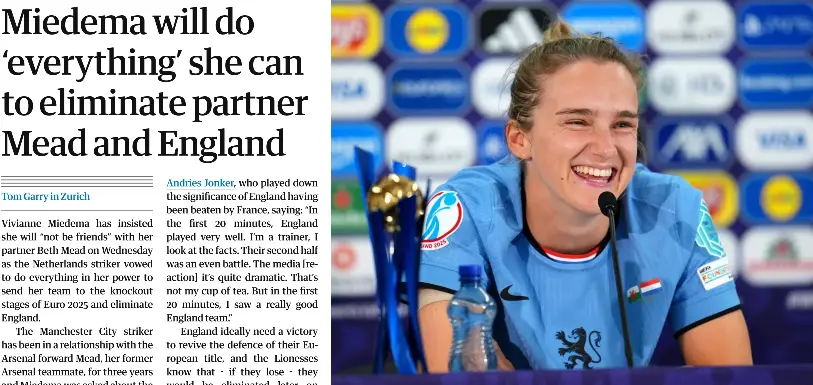 Miedema will do ‘everything’ she can to eliminate partner Mead and England - PressReader