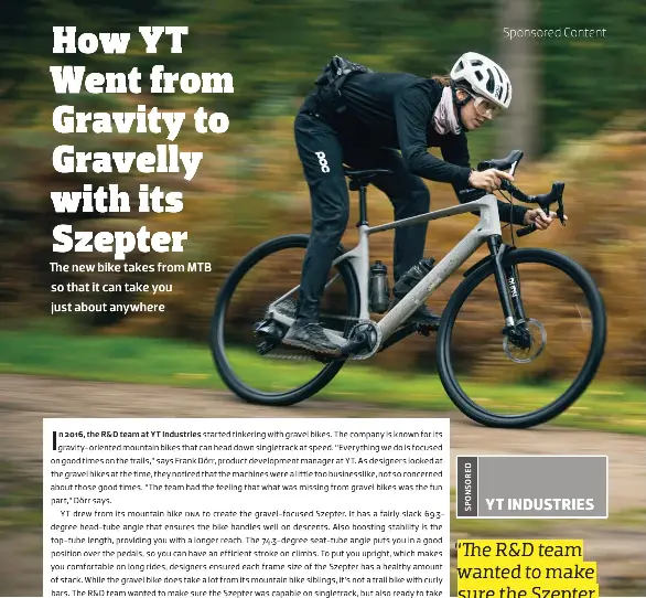 How YT Went from Gravity to Gravelly with its Szepter - PressReader