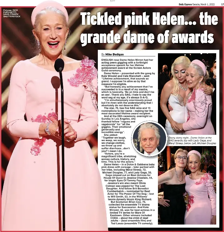 Tickled pink Helen... the grande dame of awards - PressReader
