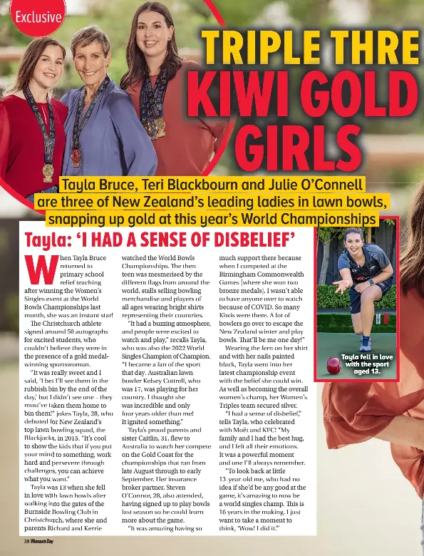 TRIPLE THRE KIWI GOLD GIRLS Teri & Julie ‘WINNING WAS SURREAL’ - PressReader