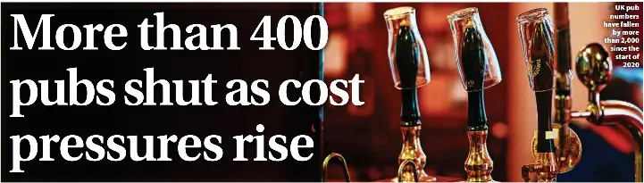 More than 400 pubs shut as cost pressures rise - PressReader