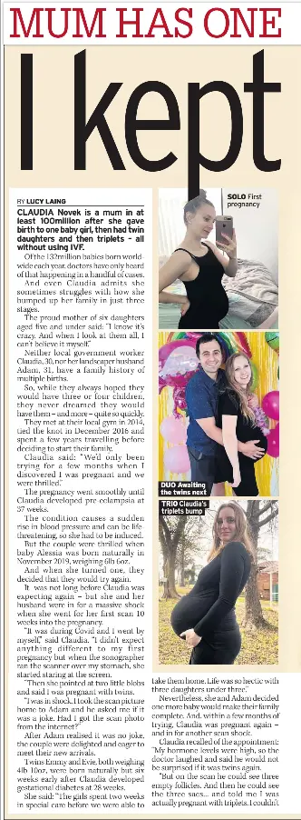MUM HAS ONE I kept CHILD, THEN TWINS, THEN TRIPLETS bumping up - PressReader