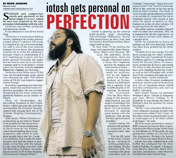 Iotosh gets personal on PERFECTION - PressReader