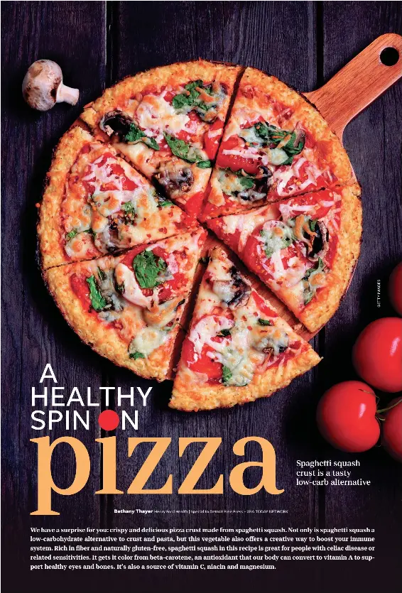 Spaghetti squash crust veggie pizza - PressReader