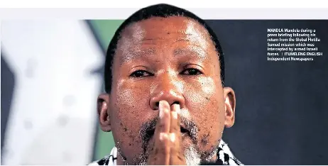 MKHWANAZI MAKES SHOCKING EXPLOSIVE SAPS ALLEGATION­S - PressReader