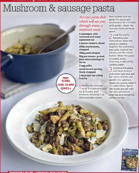 Mushroom & sausage pasta - PressReader