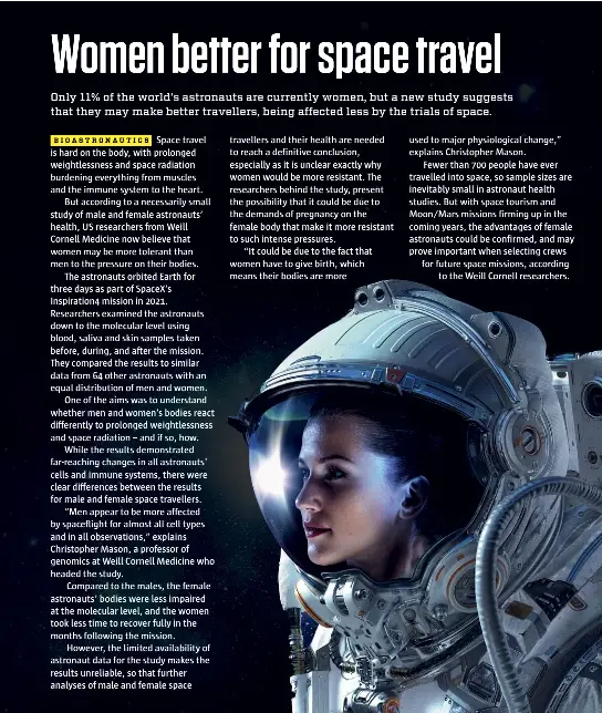 Women better for space travel - PressReader