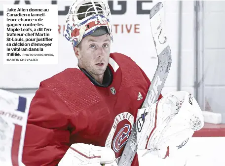 Le premier départ confié à Jake Allen - PressReader