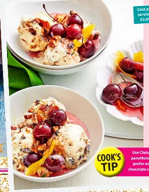 Christmas pudding ice-cream with poached cherries - PressReader