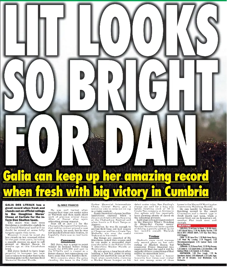 LIT LOOKS SO BRIGHT FOR DAN - PressReader