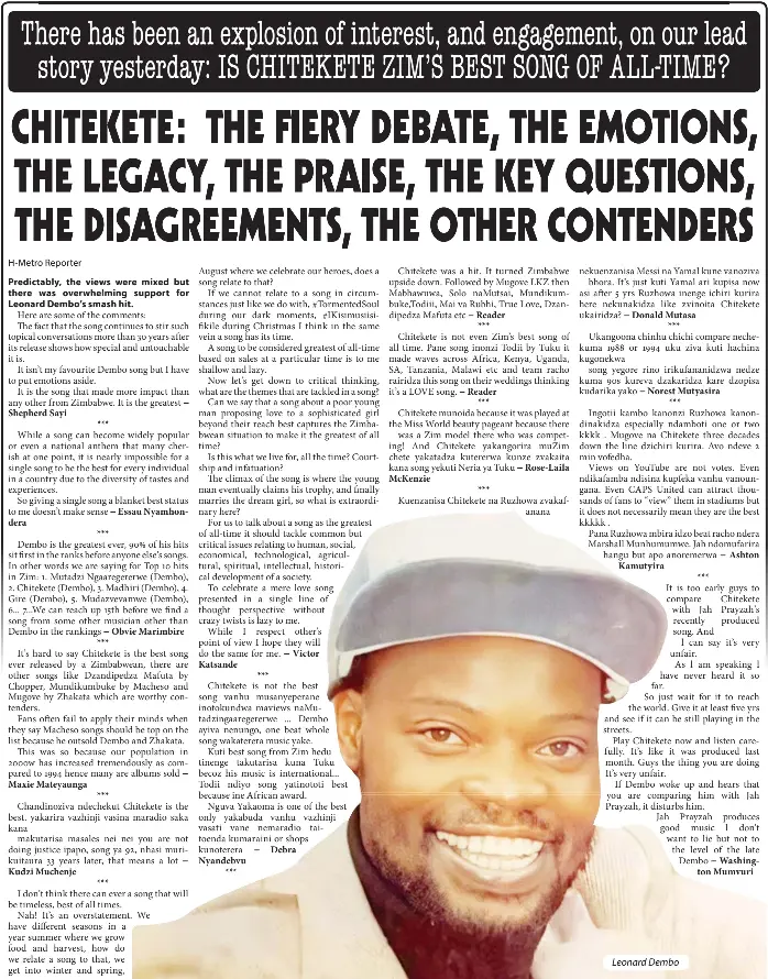 CHITEKETE: THE FIERY DEBATE, THE EMOTIONS, THE LEGACY, THE PRAISE, THE ...