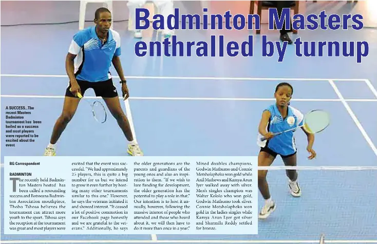 Badminton Masters enthralled by turnup - PressReader