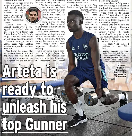 Arteta is ready to unleash his top Gunner - PressReader
