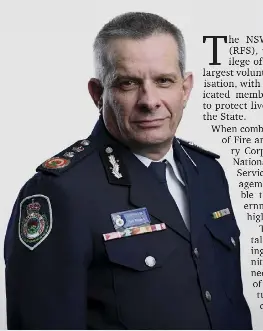 A MESSAGE FROM NSW RURAL FIRE SERVICE COMMISSION­ER, ROB ROGERS AFSM ...