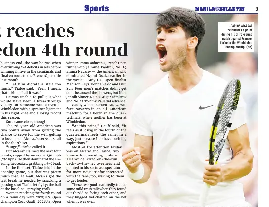 Alcaraz reaches Wimbledon 4th round - PressReader