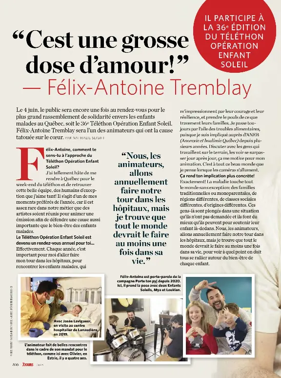 «Cest une grosse dose d’amour!» — Félix-Antoine Tremblay - PressReader