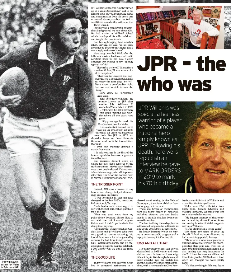 JPR - the who was Courageous rugby hero different from the rest ...