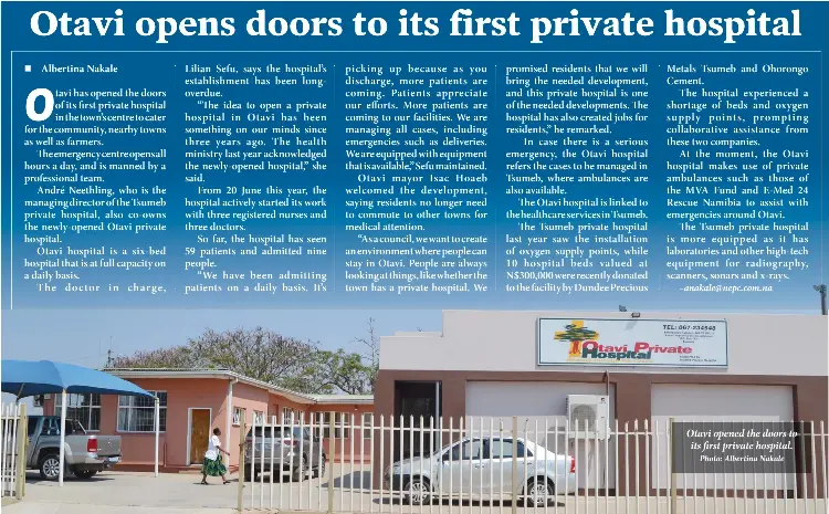 Otavi opens doors to its first private hospital - PressReader