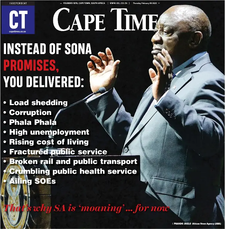 INSTEAD OF SONA PROMISES, YOU DELIVERED: - PressReader