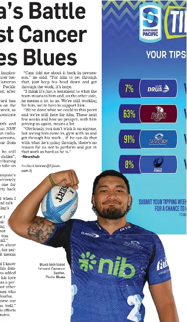 Suafoa’s Battle Against Cancer Inspires Blues - PressReader