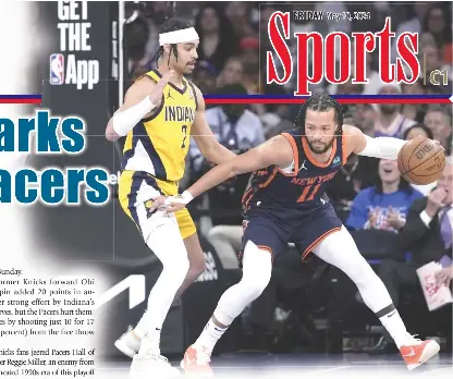 Brunson sparks Knicks vs Pacers for 2-0 lead - PressReader