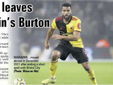 Reggae Boy Mariappa leaves Australia to join Britain’s Burton - PressReader