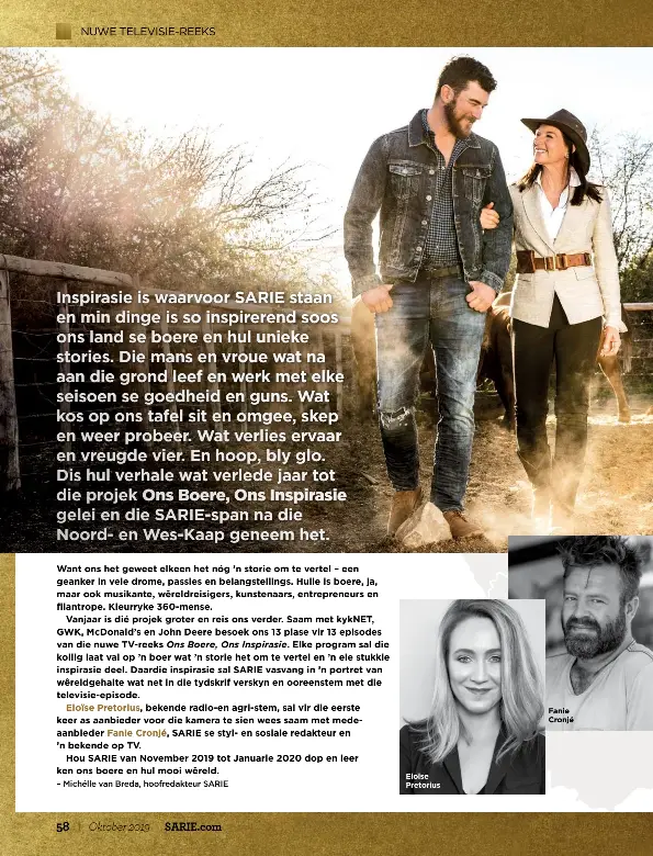 Inspirasie is waarvoor SARIE staan en min dinge is so inspireren­d soos ...