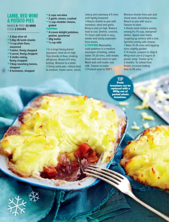 LAMB, RED WINE & POTATO PIES - PressReader