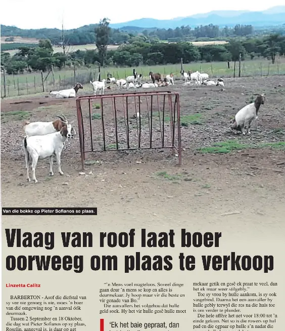 Vlaag van roof laat boer oorweeg om plaas te verkoop - PressReader