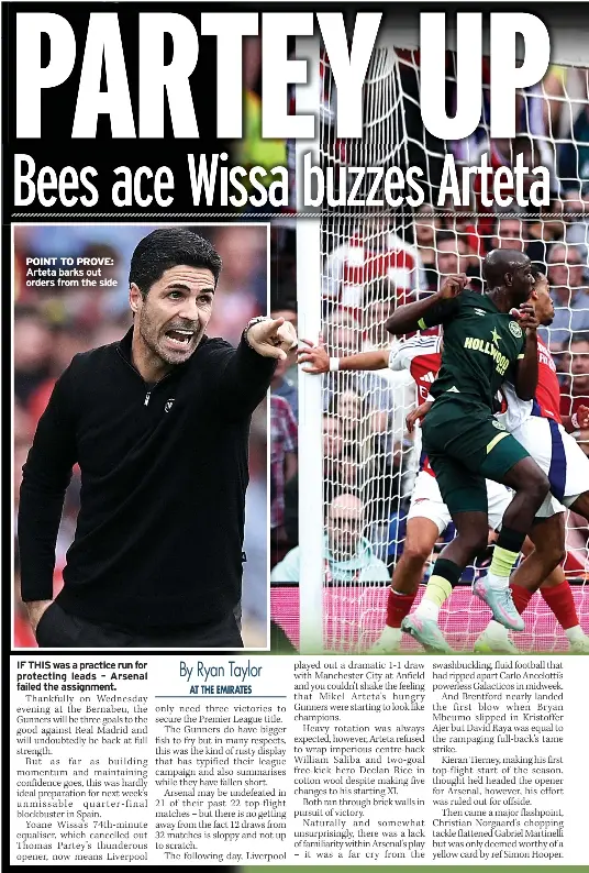 PARTEY UP Bees ace Wissa buzzes Arteta FOR MIKEL - PressReader