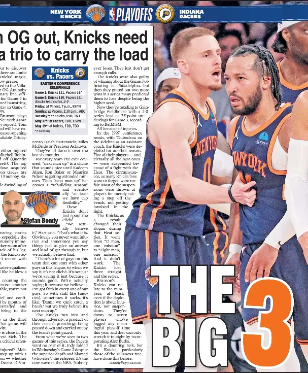 With OG out, Knicks need Nova trio to carry the load - PressReader