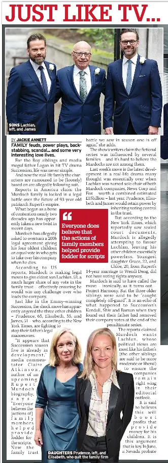 JUST LIKE TV... SIBLINGS BATTLE FOR EMPIRE - PressReader