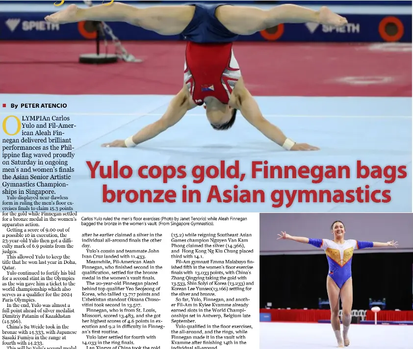 Yulo cops gold, Finnegan bags bronze in Asian gymnastics - PressReader