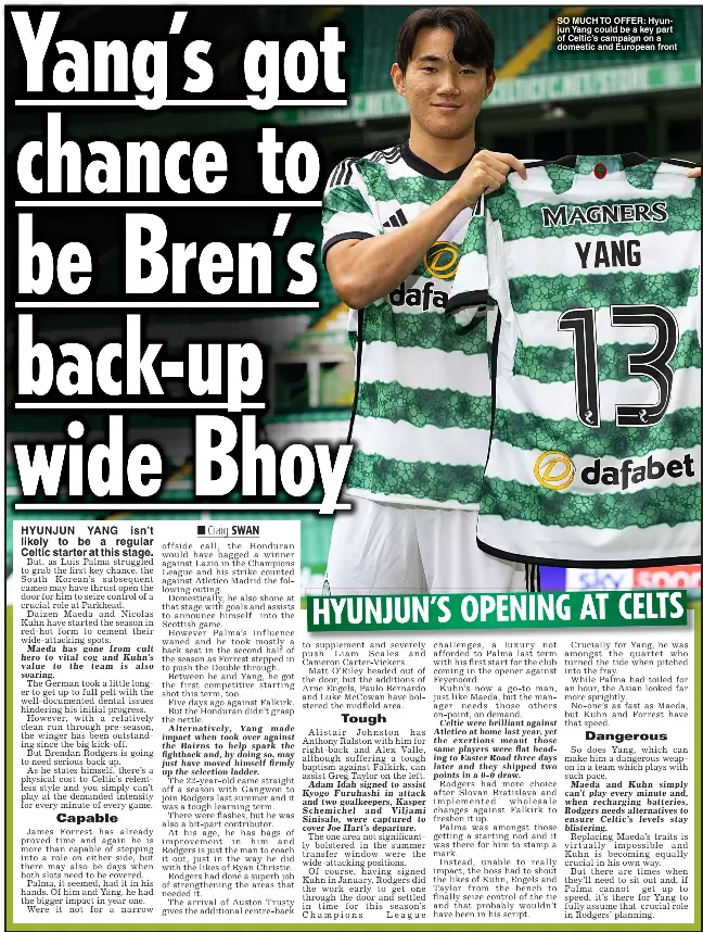 Yang’s got chance to be Bren’s back-up wide Bhoy - PressReader
