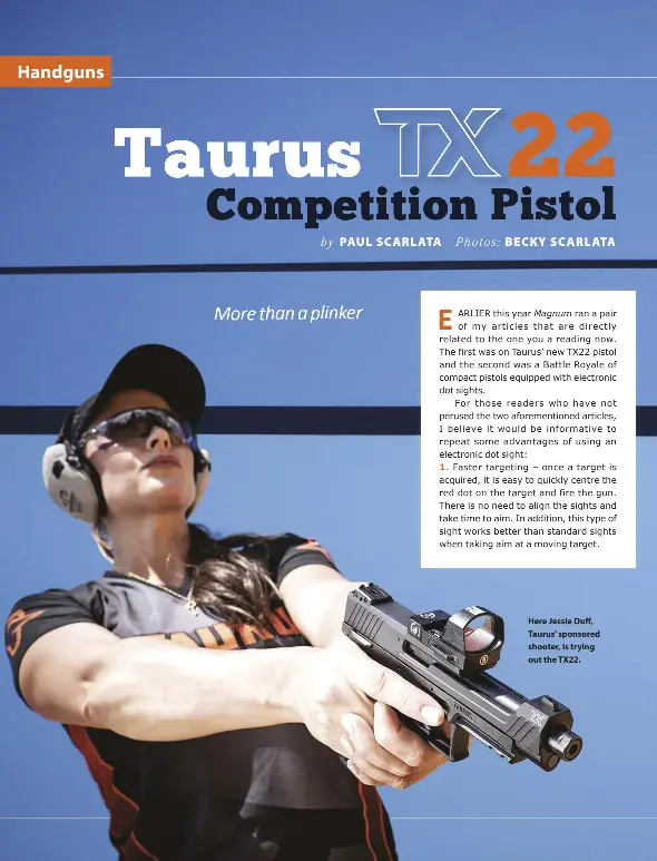 TAURUS TX22 COMPETITIO­N PISTOL - PressReader