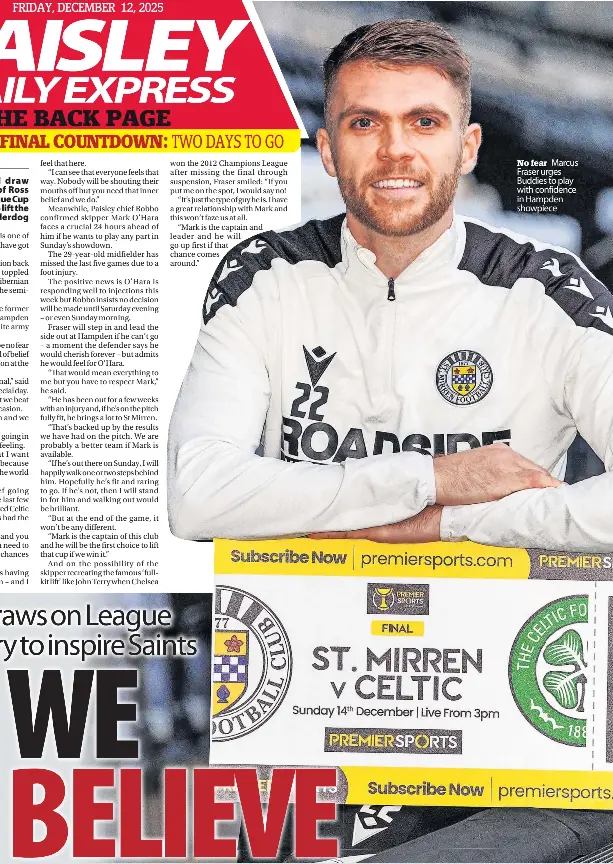 THE BACK PAGE LEAGUE CUP FINAL COUNTDOWN: TWO DAYS TO GO - PressReader