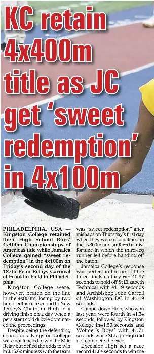 KC retain 4x400m title as JC get ‘sweet redemption’ in 4x100m - PressReader