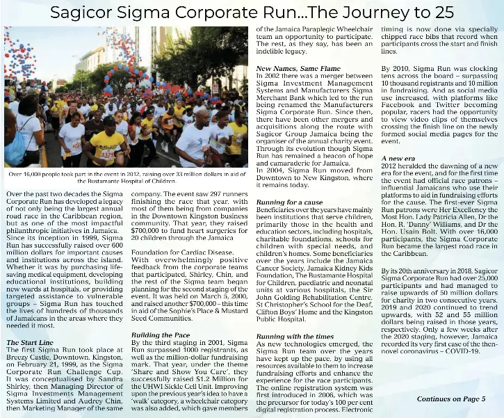 Sagicor Sigma Corporate Run…the Journey to 25 - PressReader